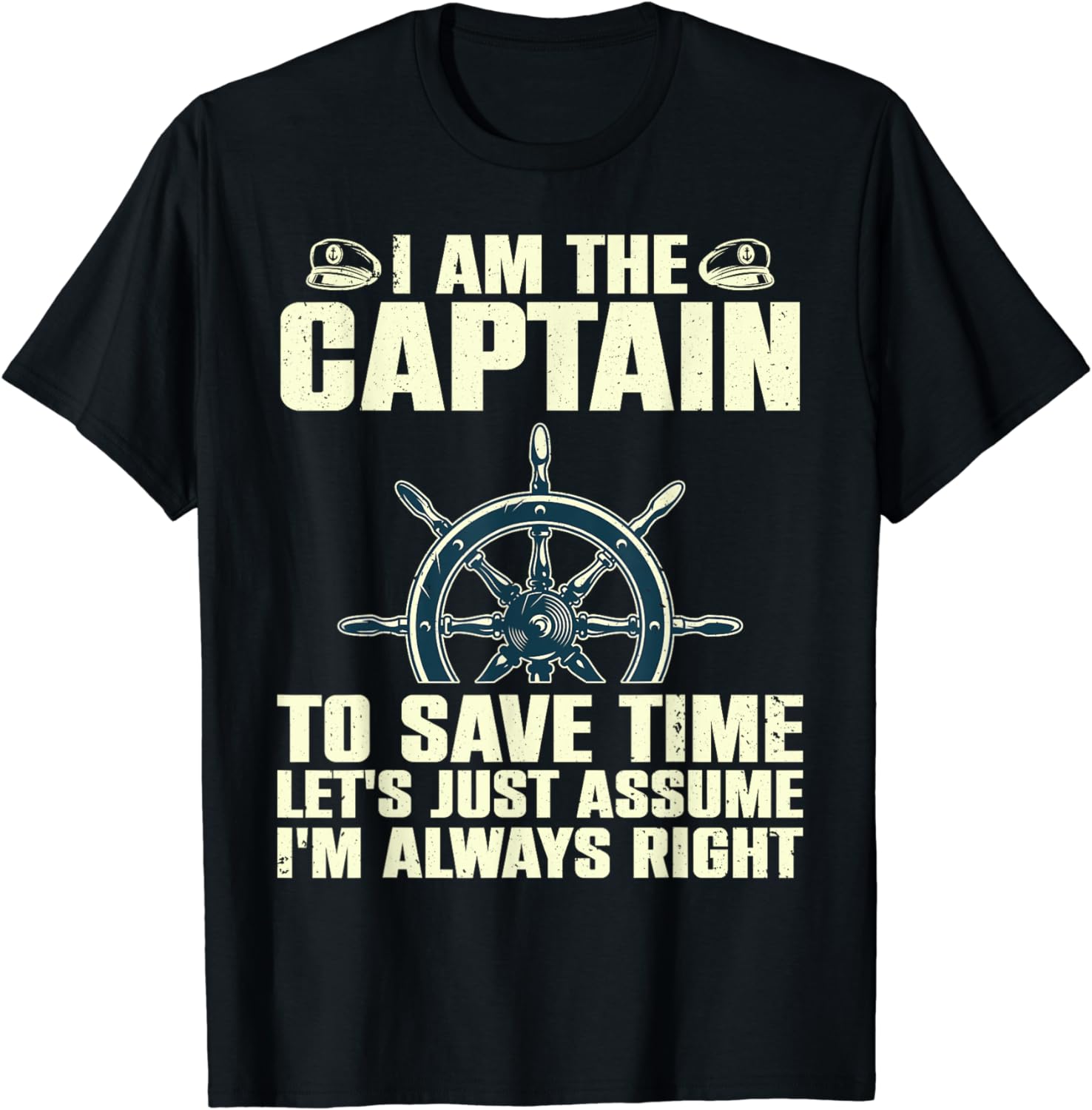 Cool Captain Art For Men Women Boat First Mate Ship Boating T-Shirt ...