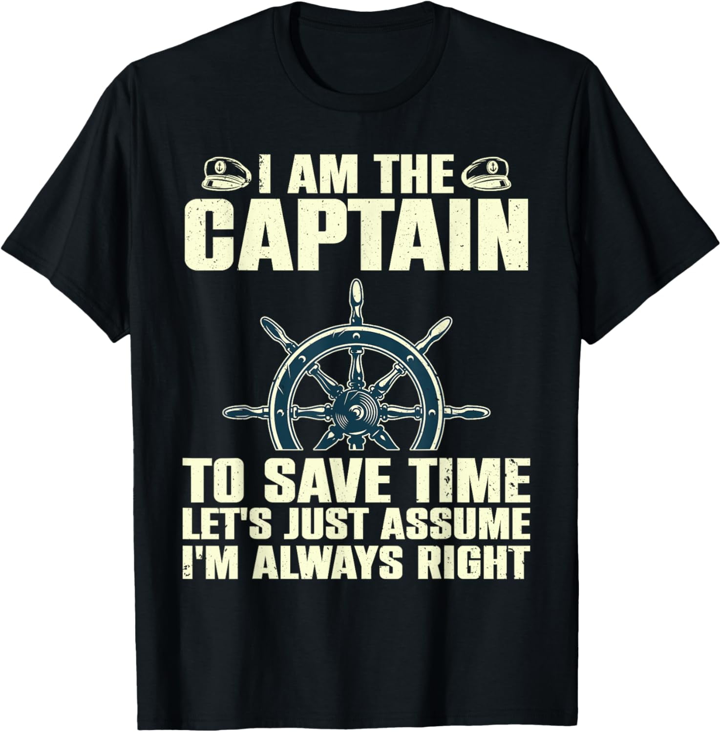 Cool Captain Art For Men Women Boat First Mate Ship Boating T-Shirt ...