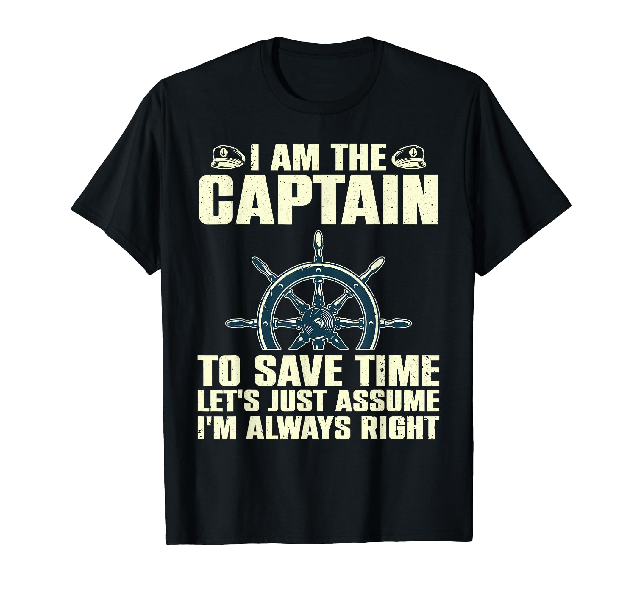 Cool Captain Art For Men Women Boat First Mate Ship Boating T-Shirt ...