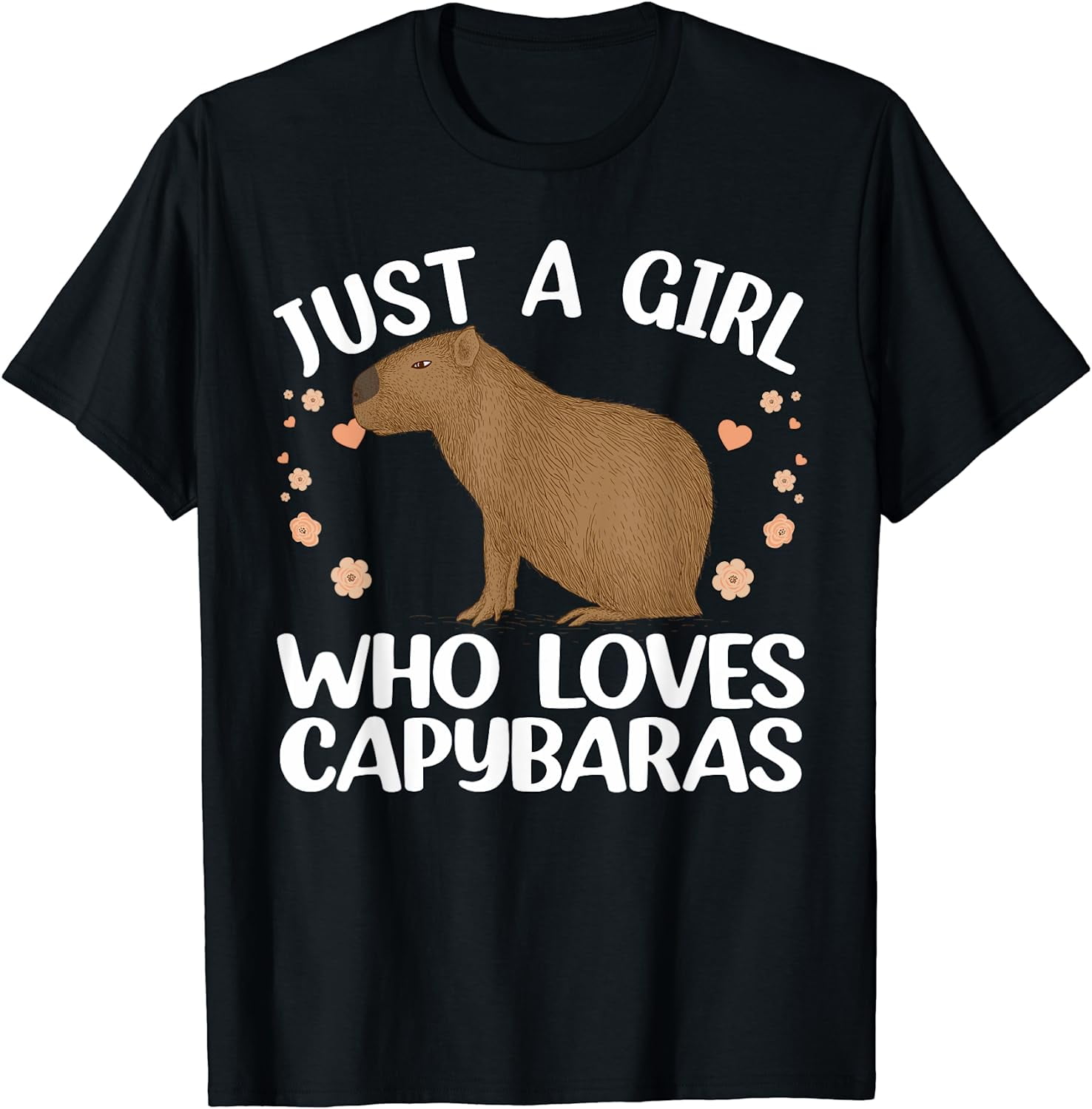 Cool Capybara Design For Women Girls Rodent Animal Capybara T-Shirt ...