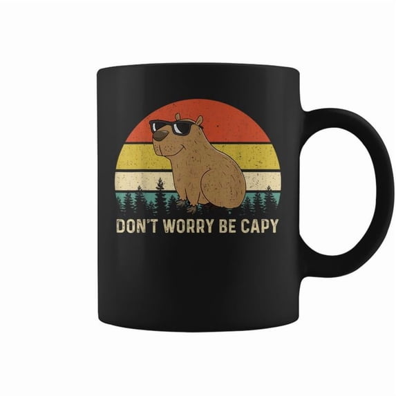 Cool Capybara Dont Worry Be Cappy Rodent Meme Coffee Mugs - Walmart.com