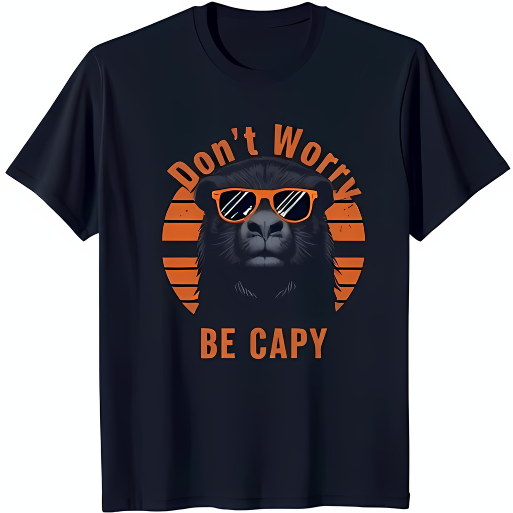 Cool Capybara in Sunglasses T-Shirt 'Don't Worry Be Capy' Design ...