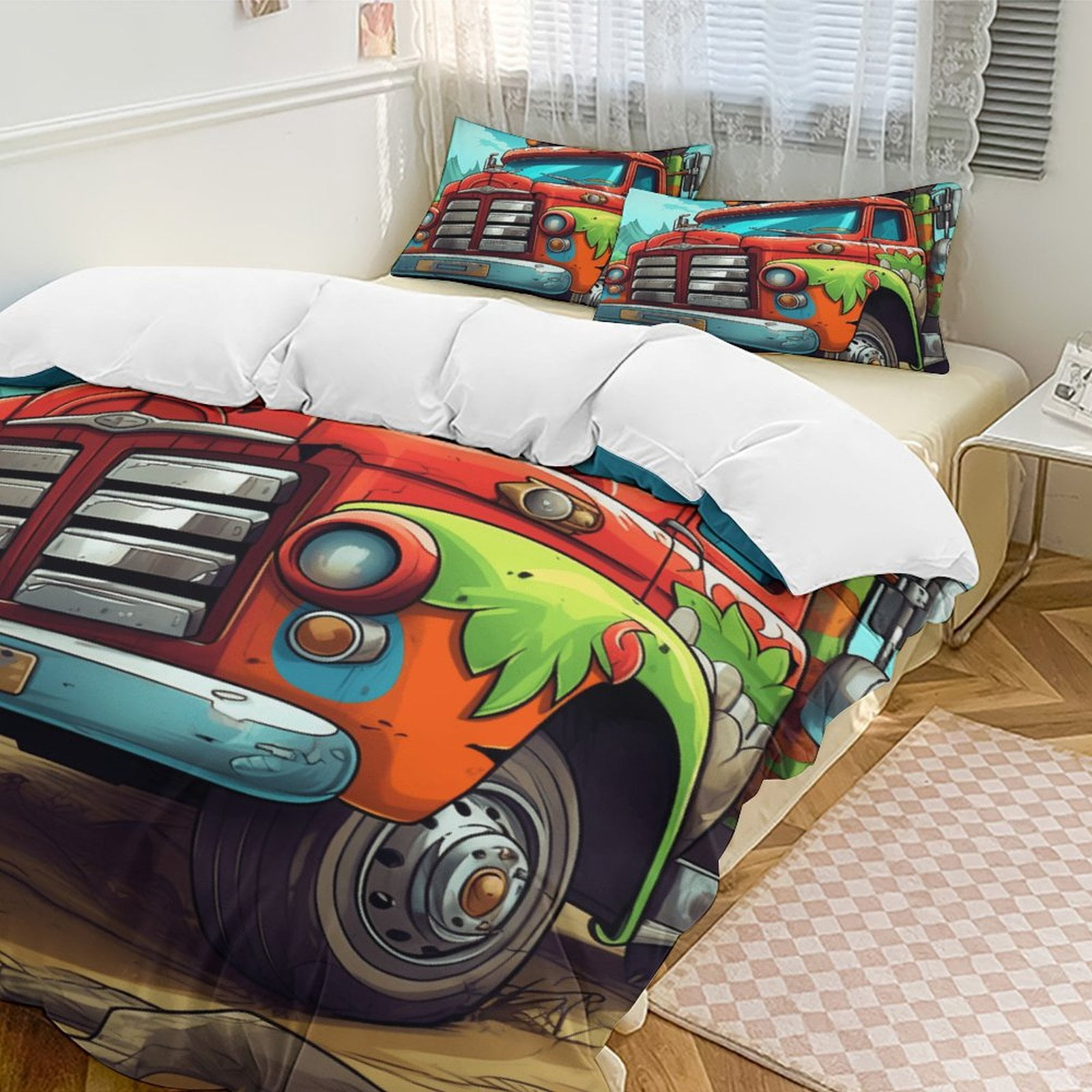 Cool Car Bed Sheet Set Comforter Sets Themed Bedding Quilted Duvet ...