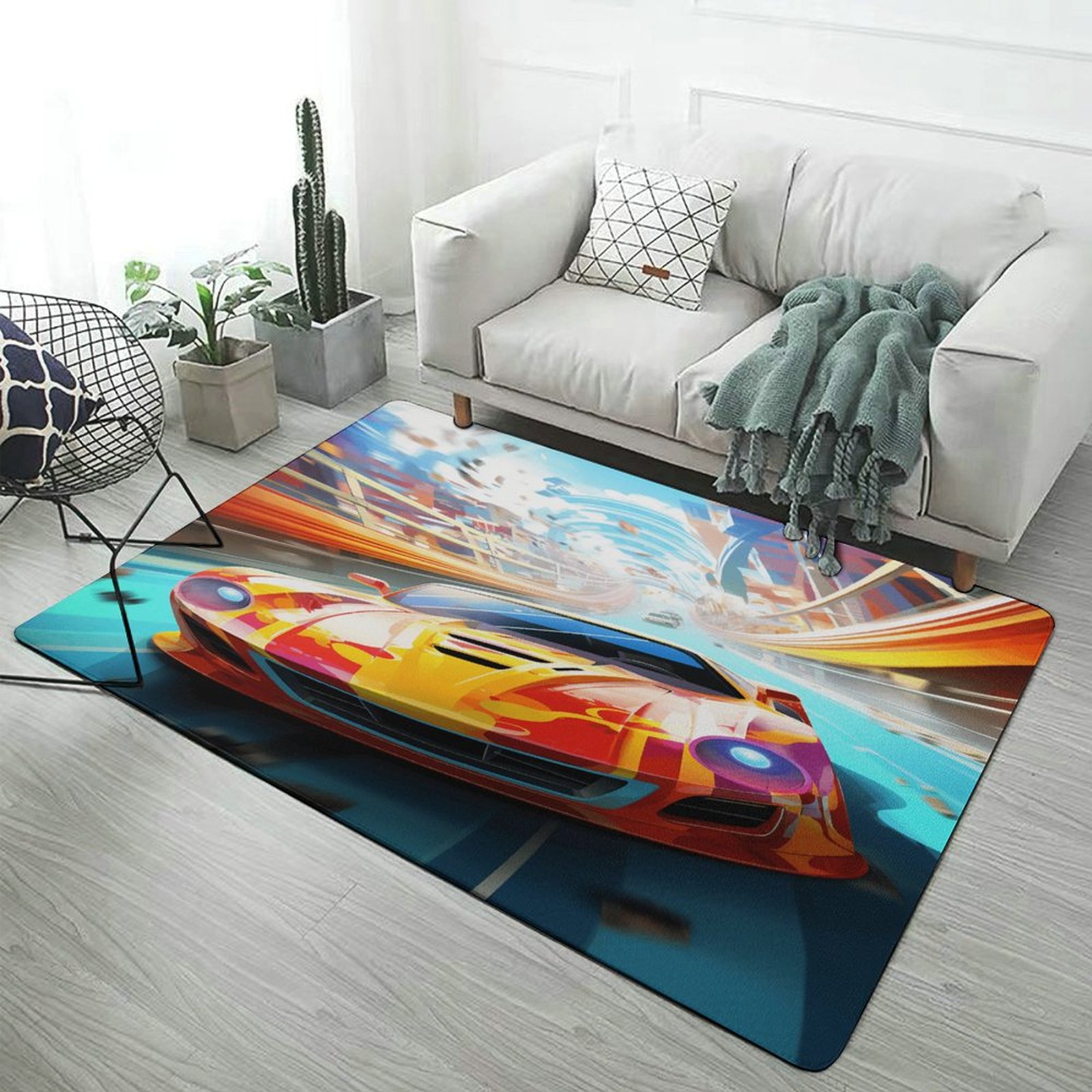 Cool Car Carpet for Living Room Luxury Home Rations Coffee Table Large ...