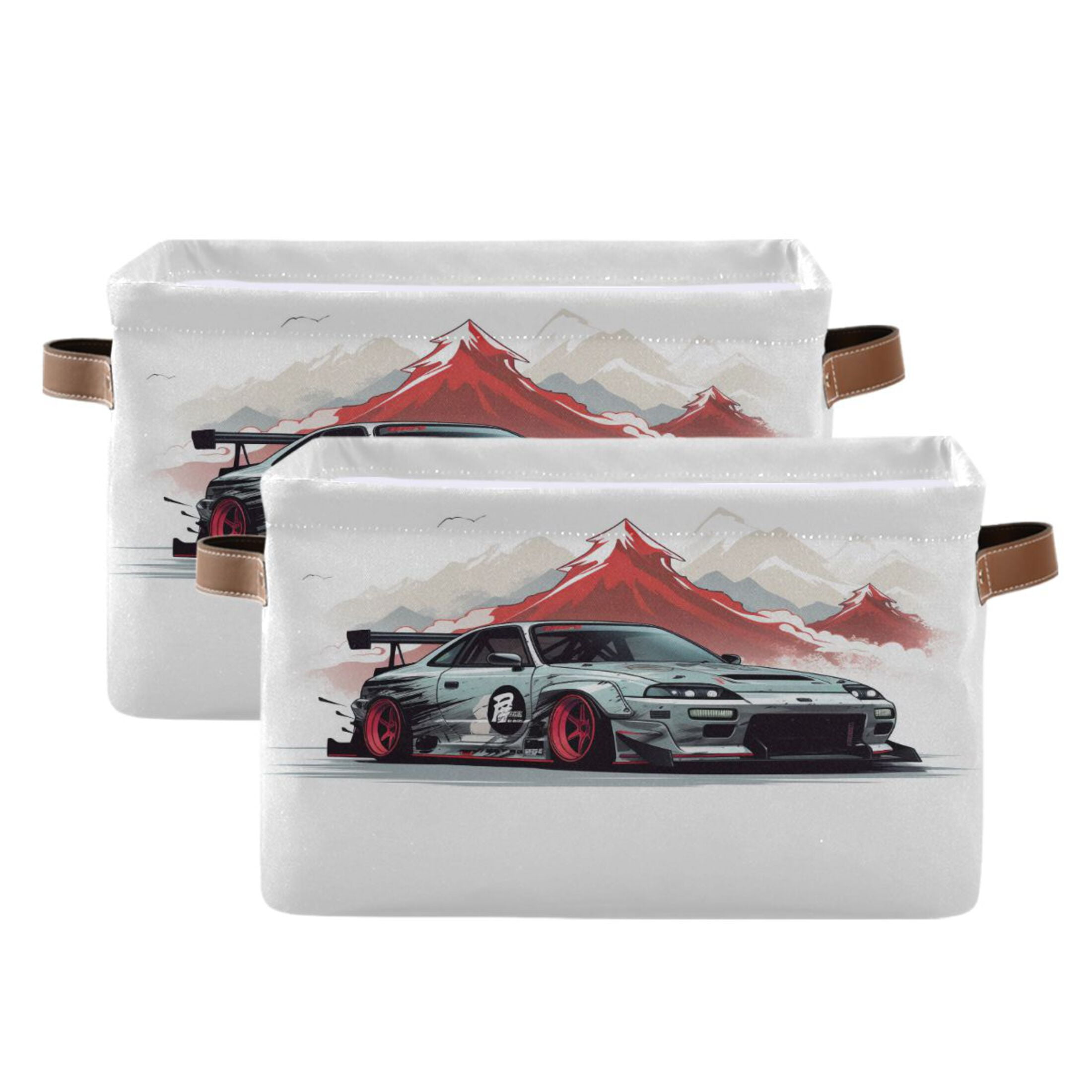 Cool Car and Mount Storage Bins with Handle Fabric Organizer Basket ...