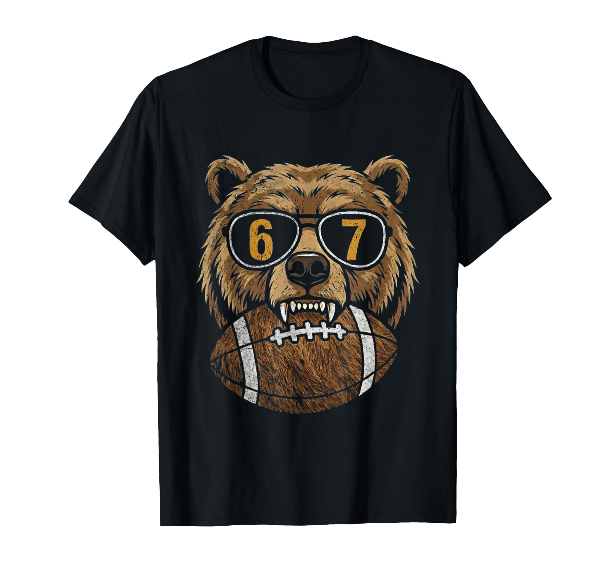 Cool Cartoon Bear Football T-Shirt for Sports Fans and Meme Lovers ...