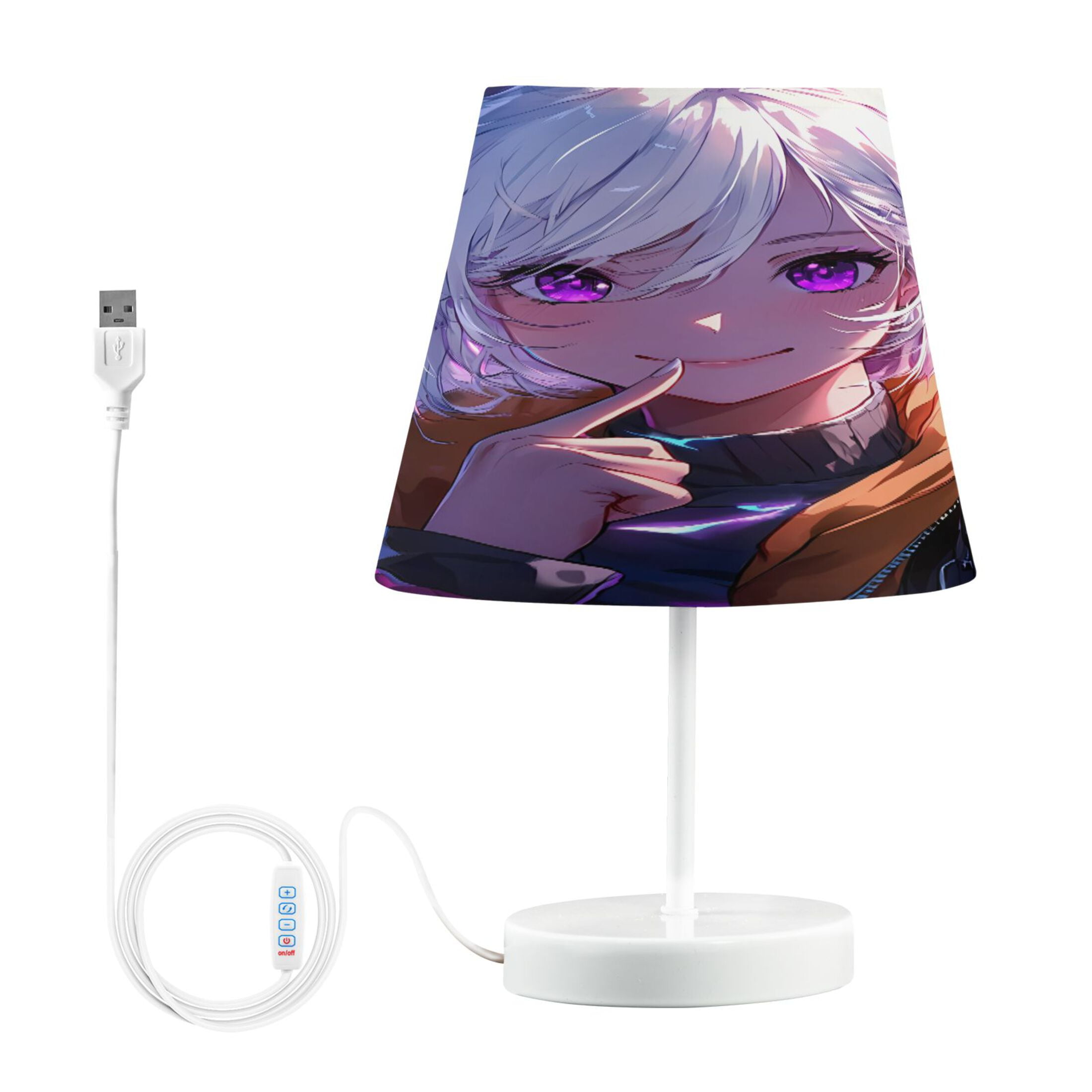 Cool Cartoon Girl Desk Lamp LED Table Nightstand Lamps with 3 Color ...