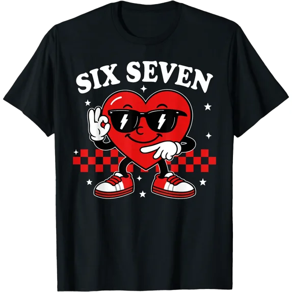 Cool Cartoon Heart Graphic T-Shirt for Fun Valentine's Day Celebration ...