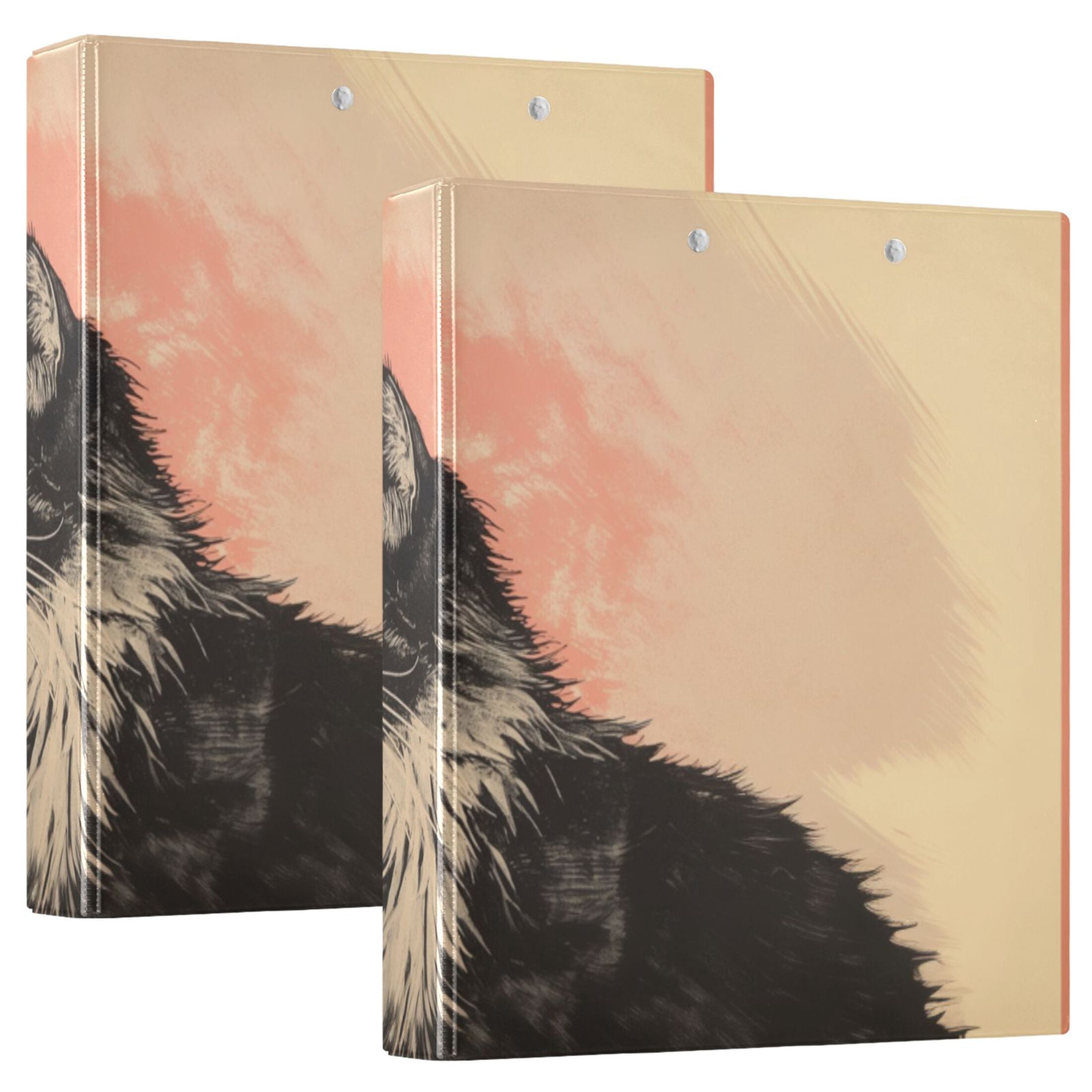 Cool Cat 3 Ring Binders 1.5 inch Hardcover File Folders with Interior ...