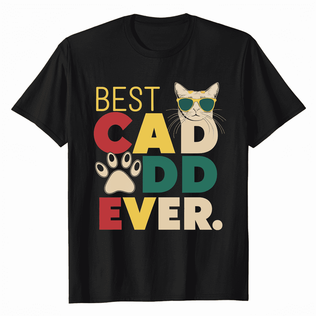 Cool Cat Dad Shirt for Men Funny Cat Graphic Casual T-Shirt - Walmart.com