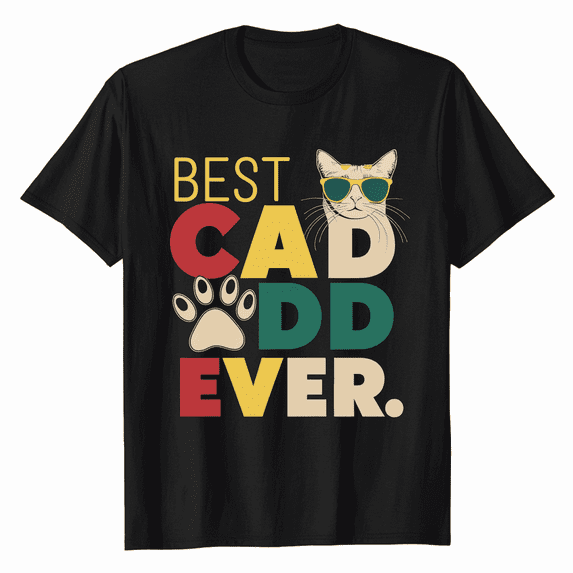 Cool Cat Dad Shirt for Men Funny Cat Graphic Casual T-Shirt - Walmart.com