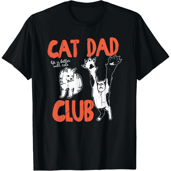 Cool Cat Dad Shirt for Men Funny Cat Graphic Casual T-Shirt - Walmart.com