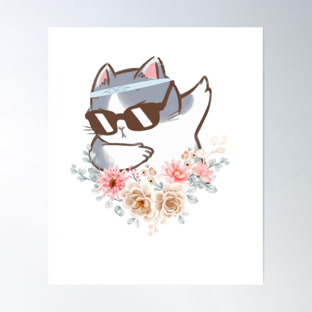 Cool Cat Dapping Poster Wall Art, Modern Wall Decor For Living Room ...