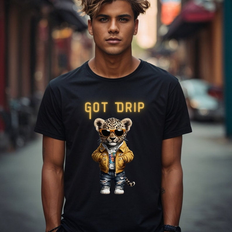 Cool Cat Drip T-Shirt Leopard Fans Teen Slang Birthday Teen Style Drip ...