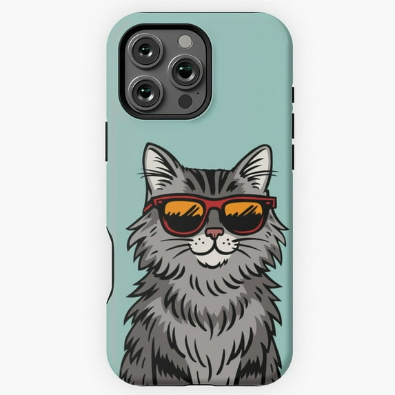 Cool Cat Funny Quote Stylish Pet Lover iPhone Case 11 12 13 14 15 16 17 ...