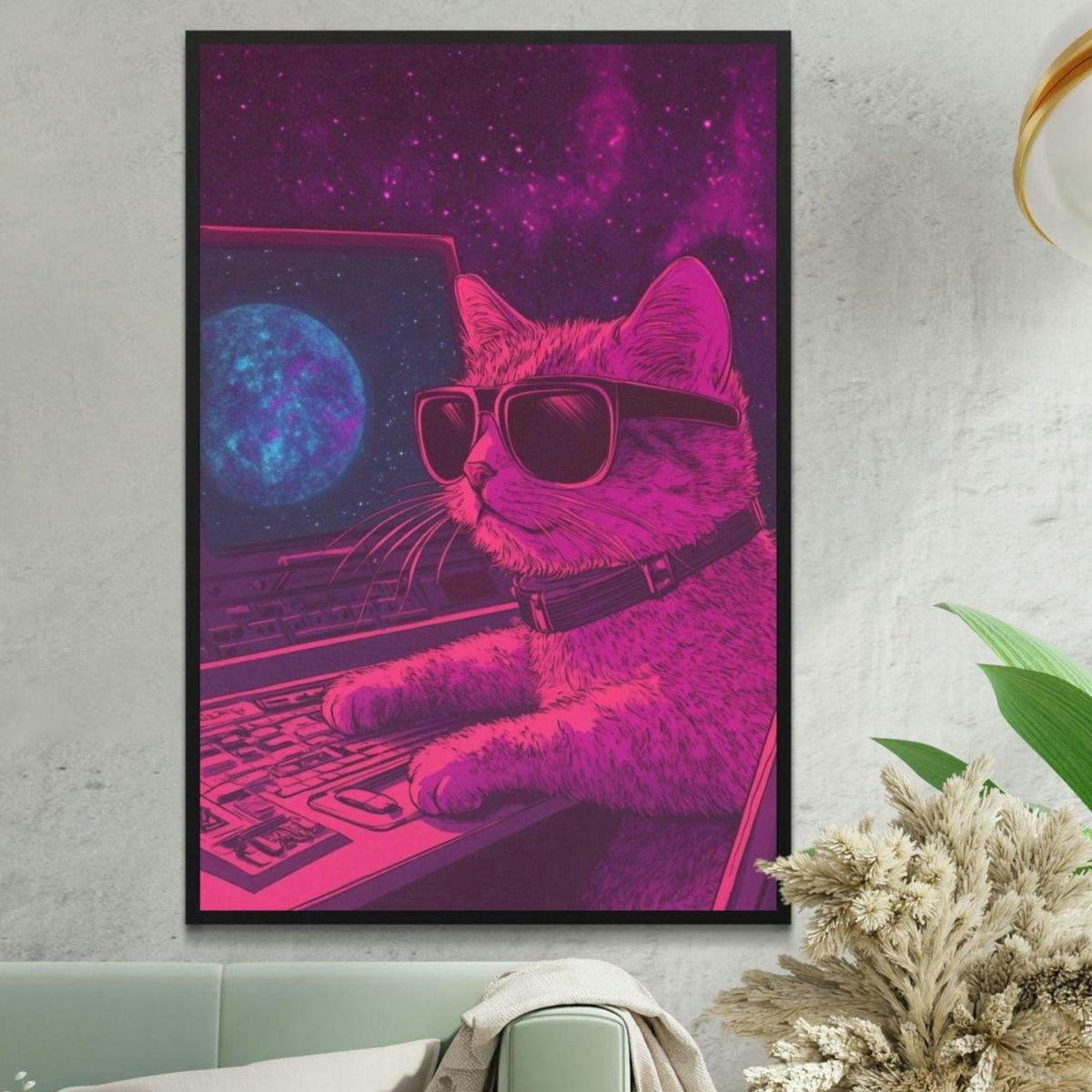 Cool Cat Poster, Space Cat Posters, Funny Posters, Retro Posters ...