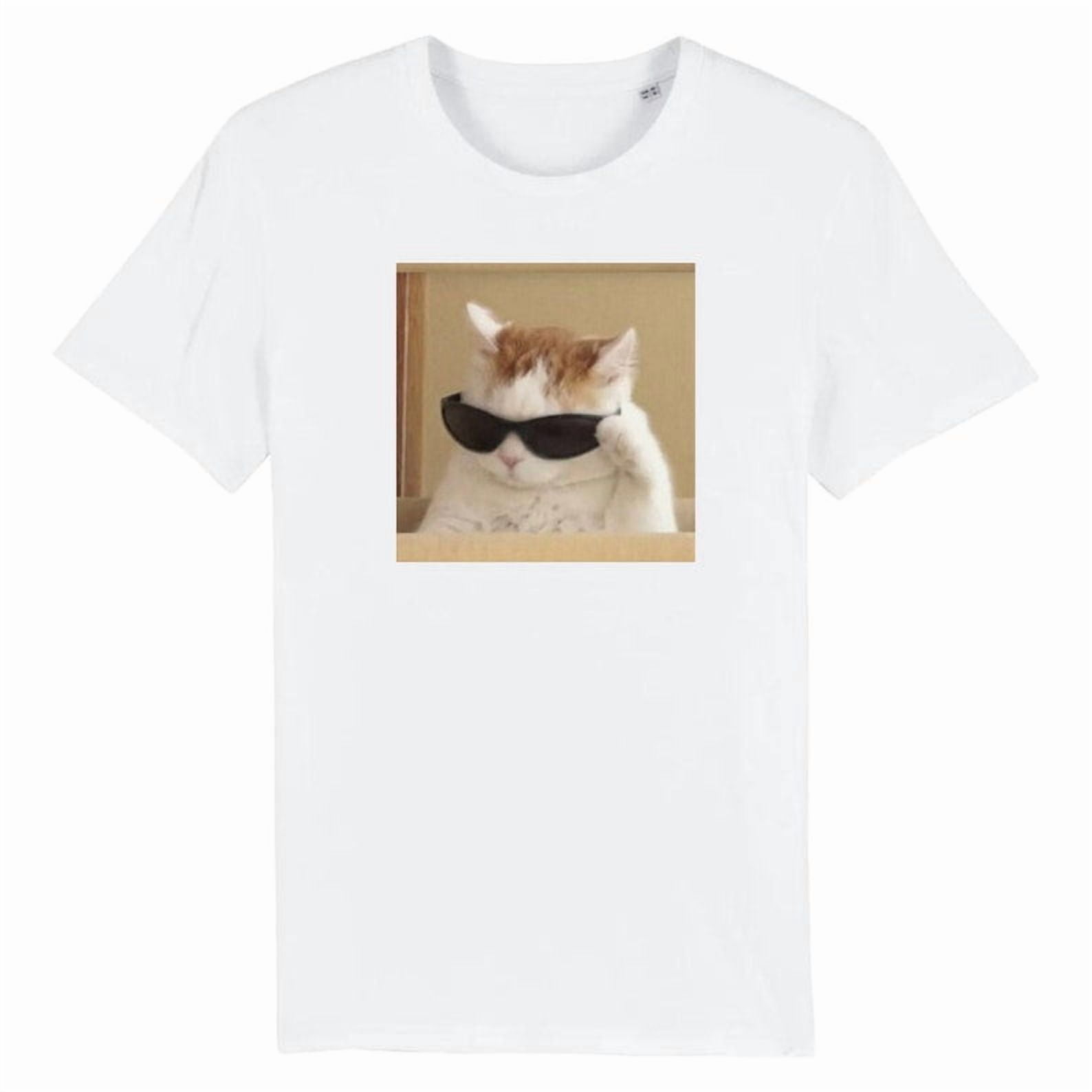 Cool Cat Wearing Sunglasses Shirt Chill Cat Photo Graphic Minimal Style ...
