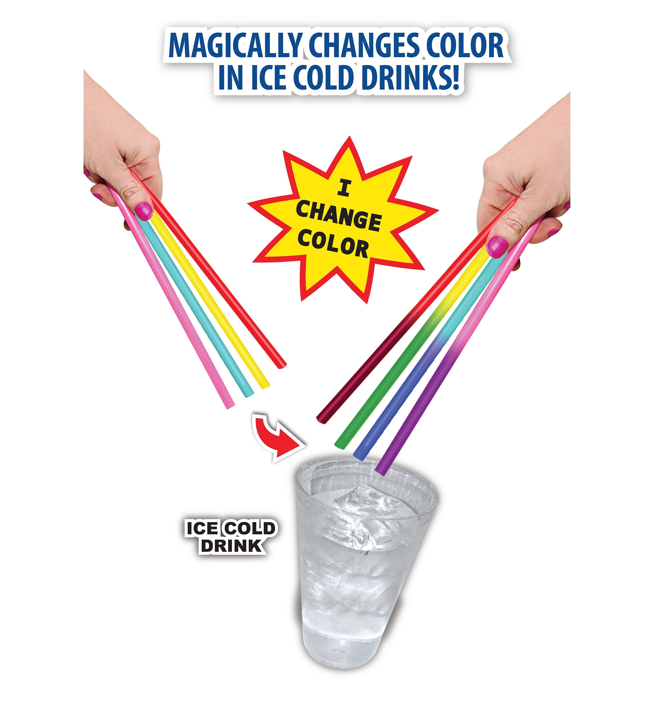 Cool Change Reusable Straws - Color Changing Pack - Walmart.com