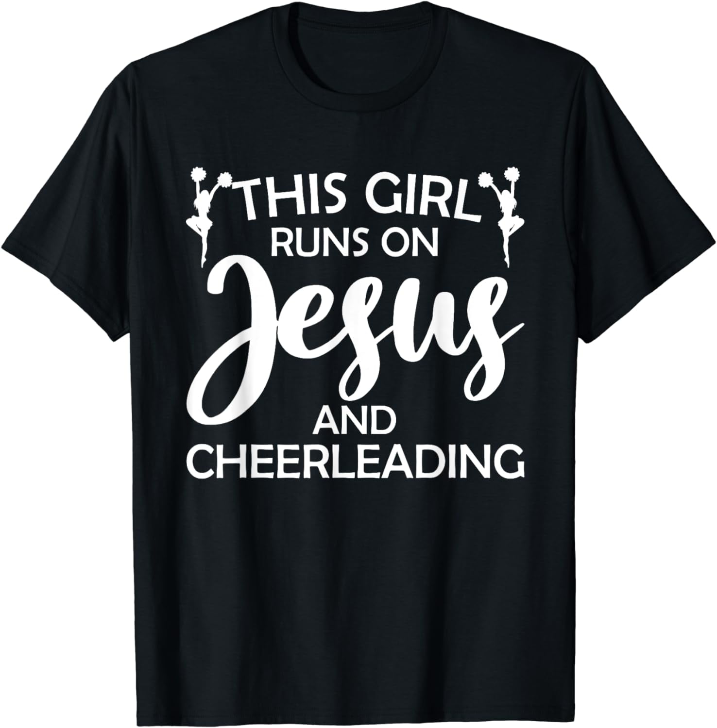 Cool Cheerleader Art For Women Girl Cheerleading Jesus Cheer T-Shirt ...