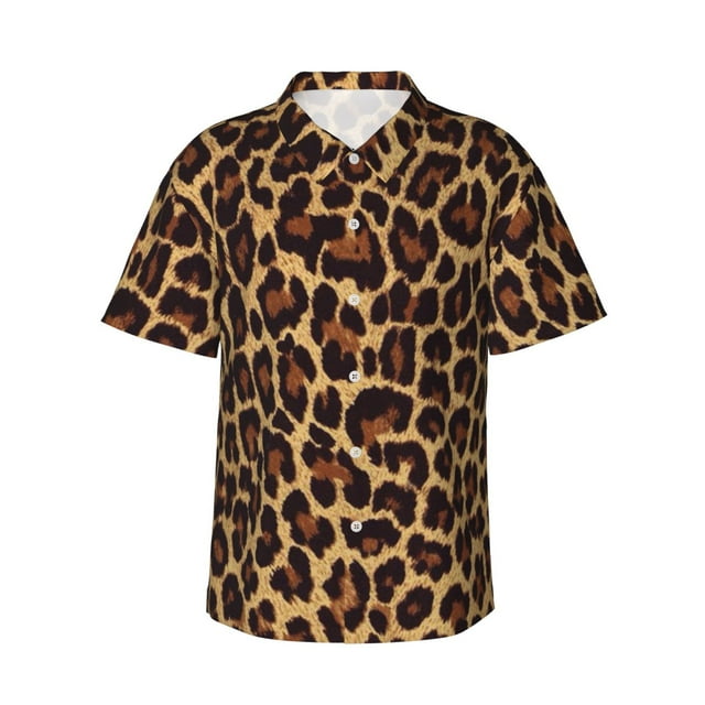 Cool Cheetah Leopard Men'S 3d Print Casual Button Down Shirts, Novelty ...