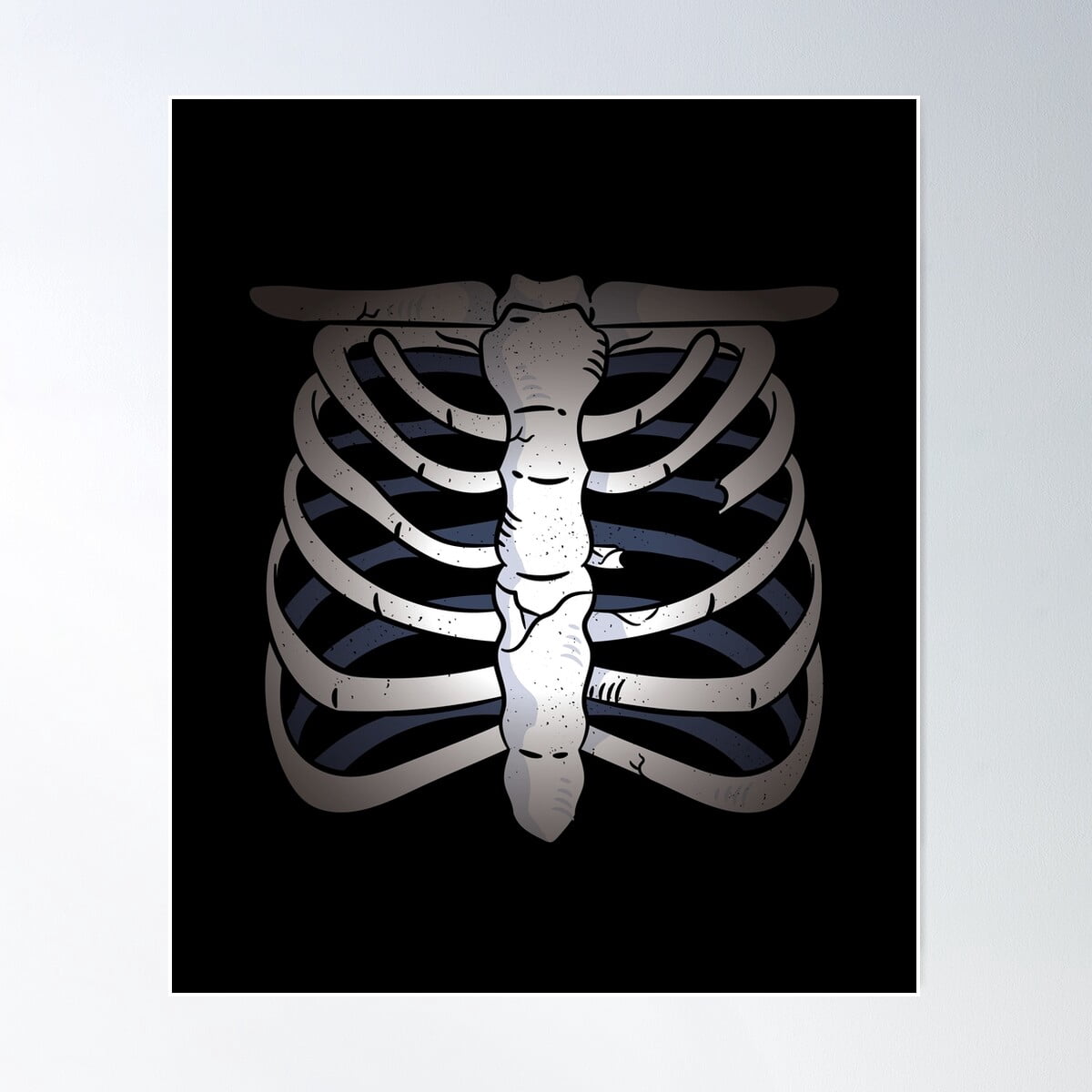 Cool Chest Skeleton | Bones Over Black Background Poster Wall Art ...