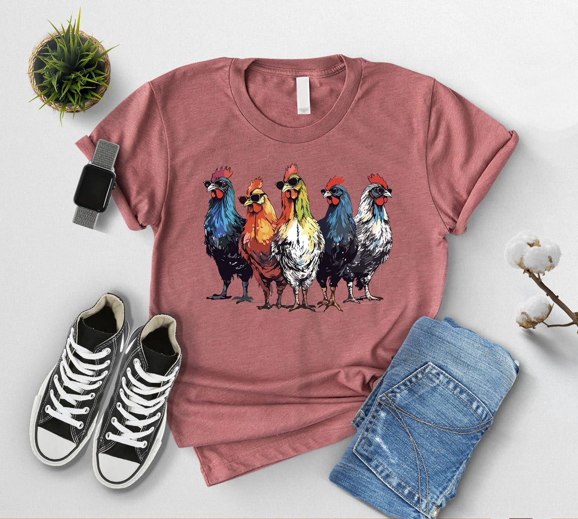 Cool Chickens Shirt,Chicken Farmer Shirt for Men, Farm Animal Tee ...