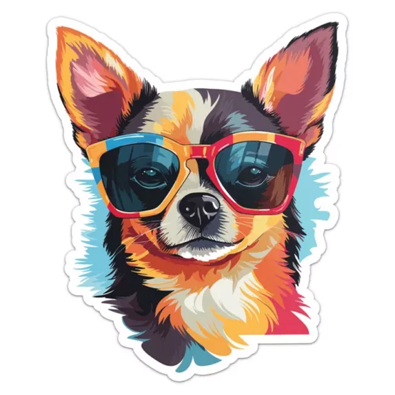 Cool Chihuahua Dog Sticker Phone Decal Water Bottle Stickers Car Decals ...