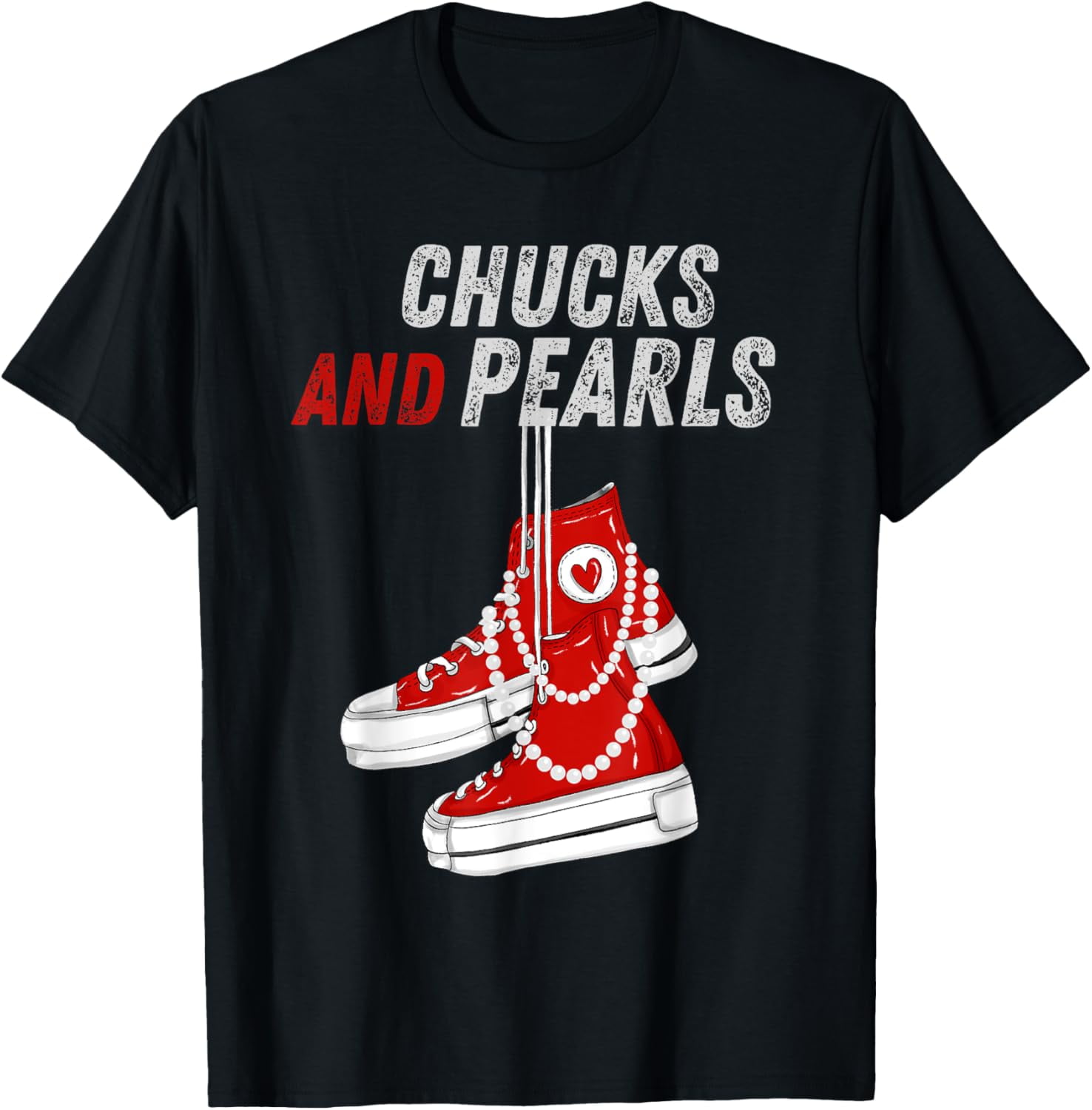 Cool Chucks & Pearls 2024 Funny Kamala Harris 2024 Election T-Shirt ...