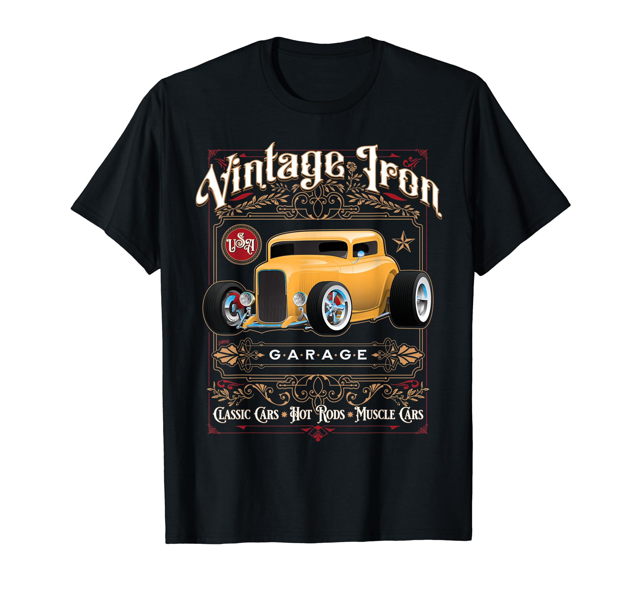 Cool Classic Retro Vintage Iron Thirties Style Hot Rod Car T-Shirt ...