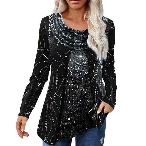 Cool Coat for Women Beaded Patch Print Drop Long Sleeve Two Piece ...
