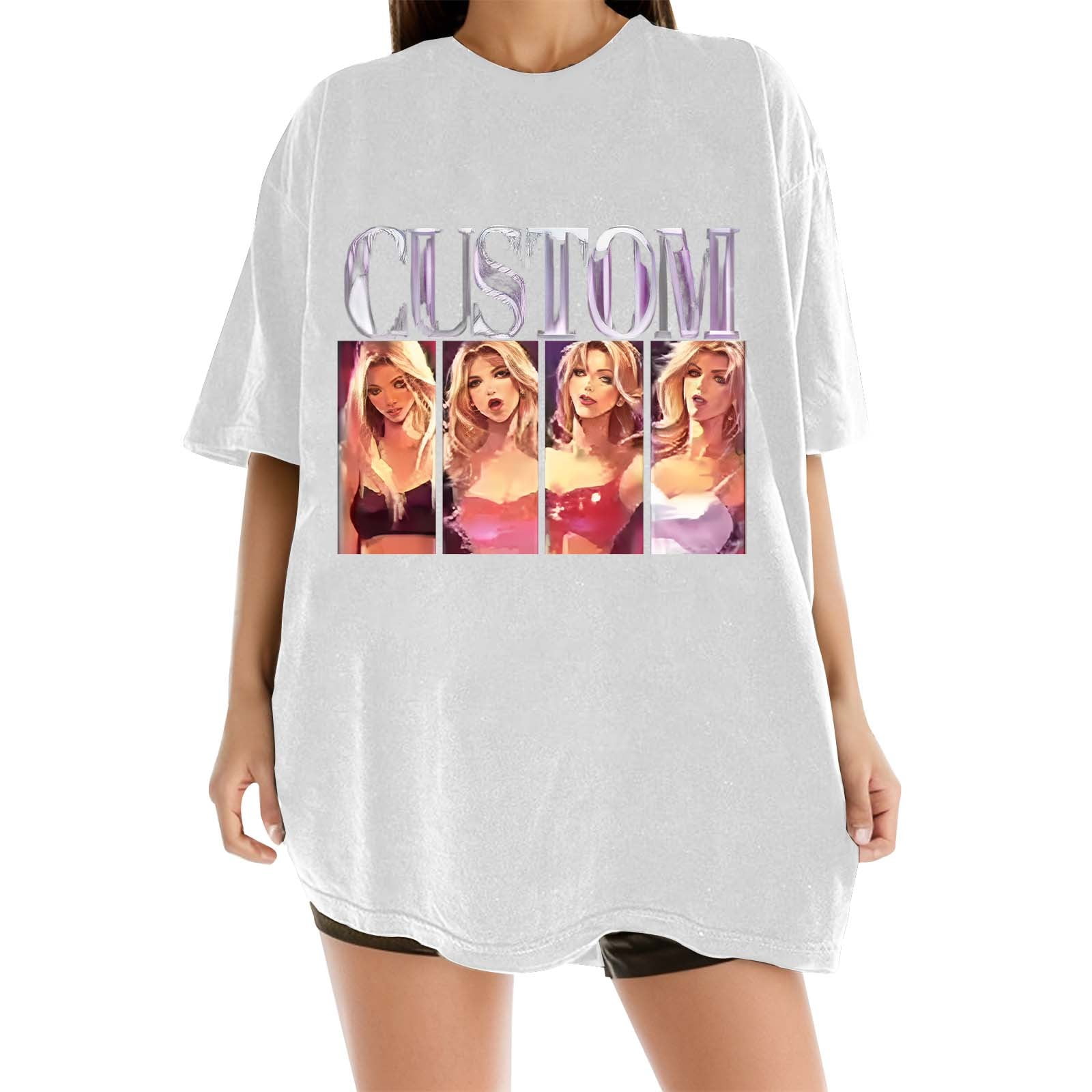 Cool Coat for Women Diy Graphic Loose Short Sleeve Rugby Shirt for ...