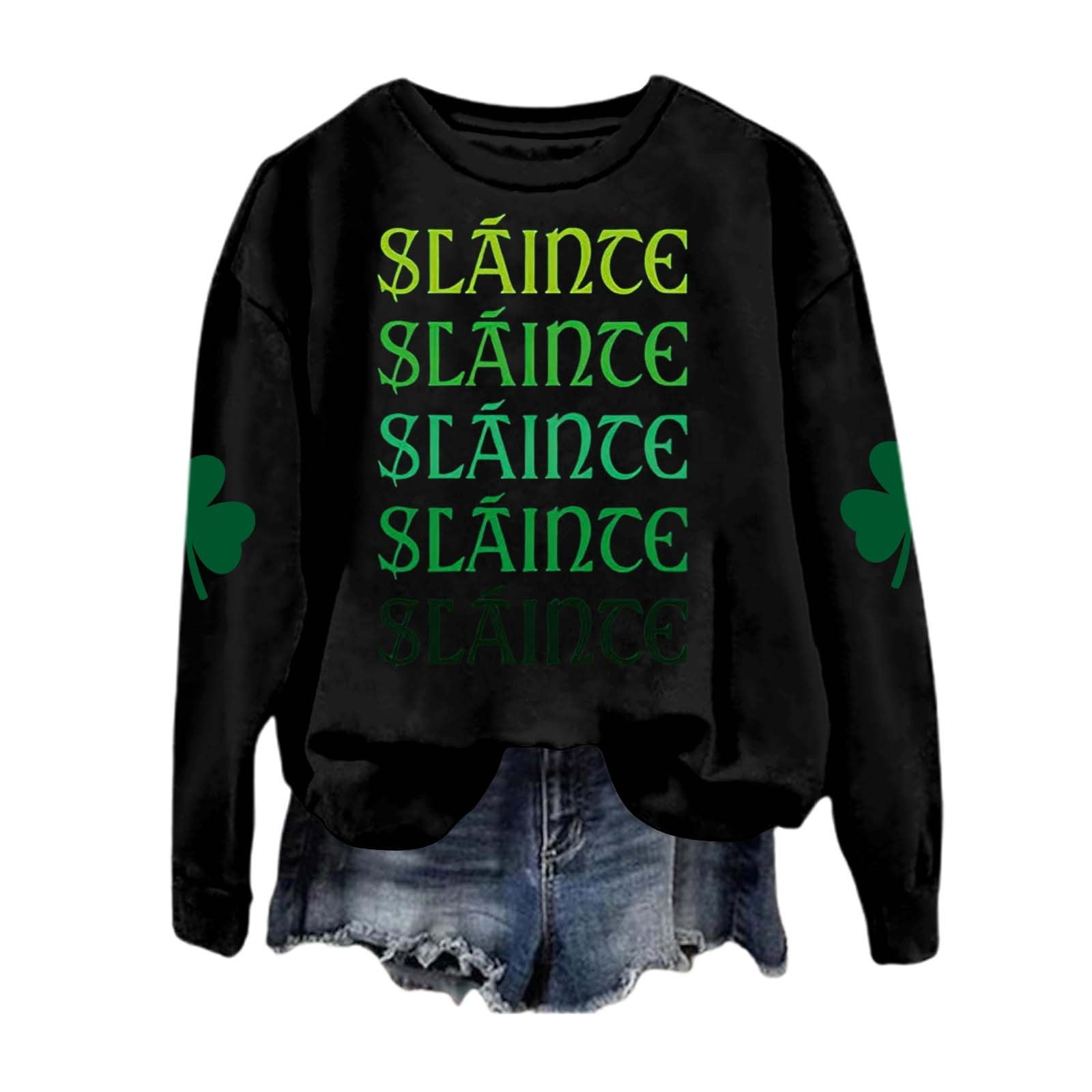 Cool Coat for Women St. Patrick'S Day Printed Long Sleeve Crew Neck ...