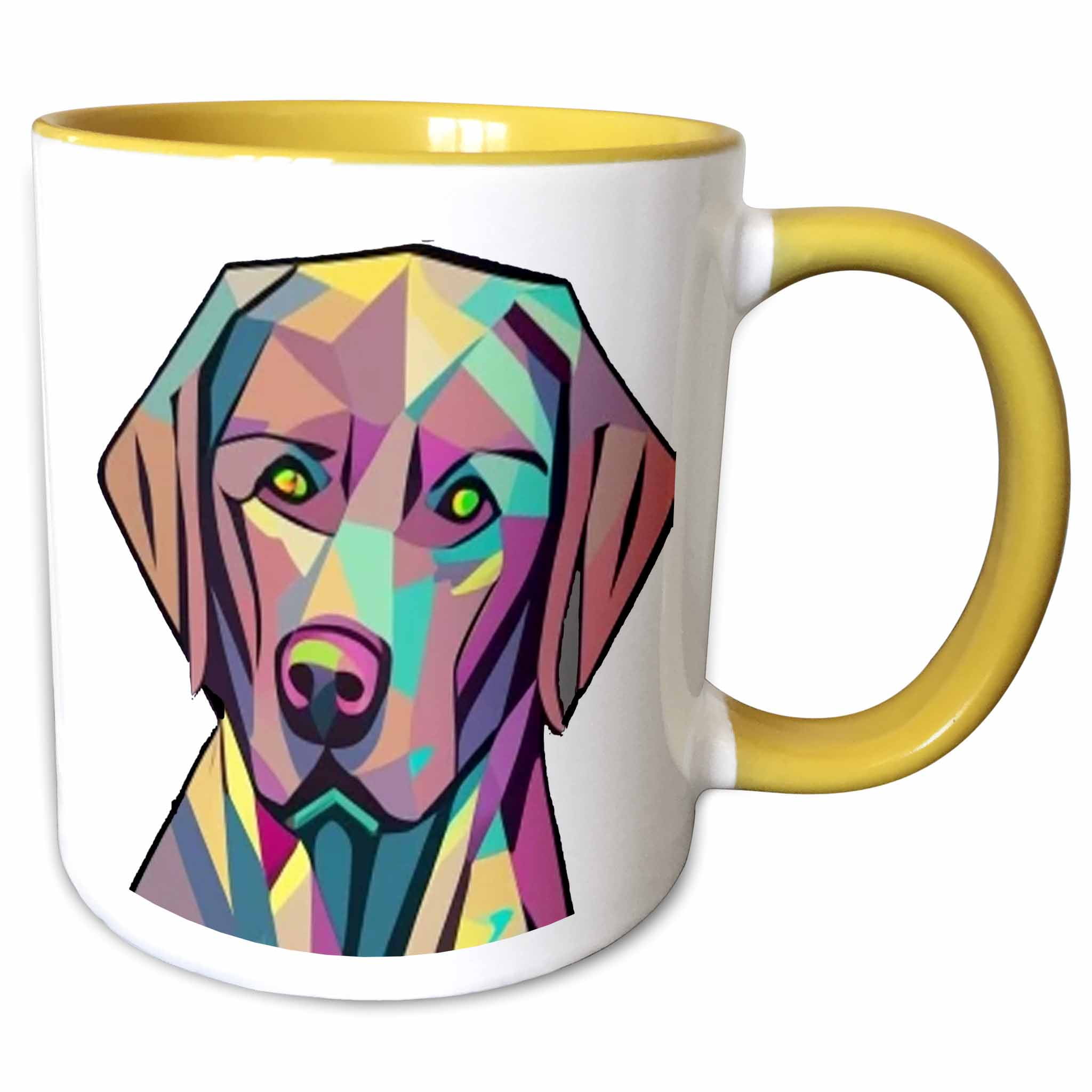 3drose, Cool Colorful Cute Labrador Retriever Dog Head in Cubism Style ...