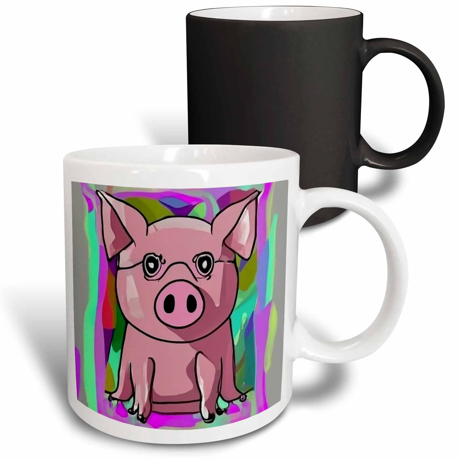 3drose, Cool Colorful Funny Pink Pig in Cubism Abstract Art Style, 11oz ...