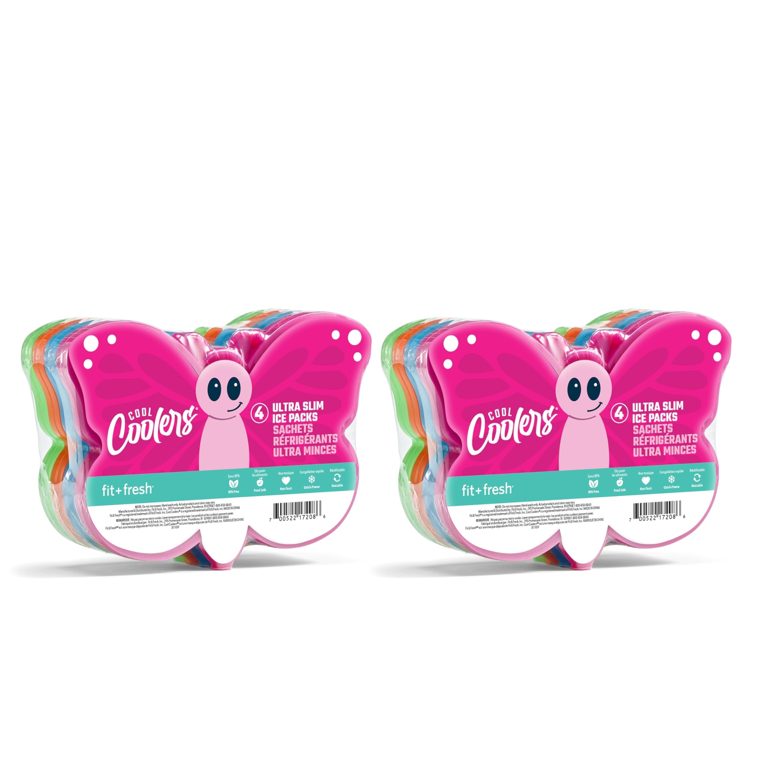 Cool Coolers by Fit + Fresh Kids Slim Lunch Box Ice Packs Multicolored ...
