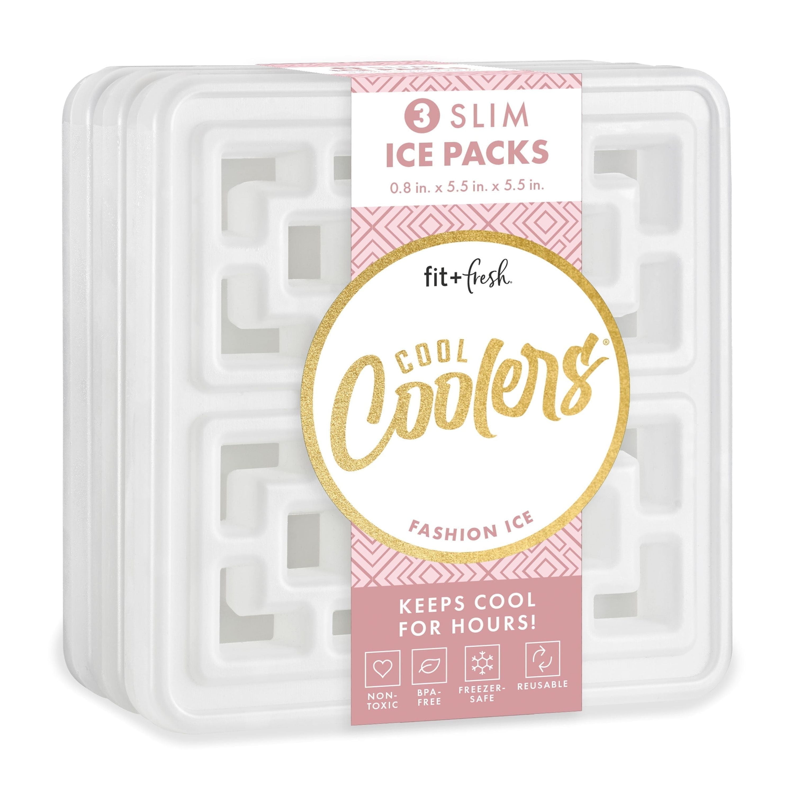 Cool Coolers by Fit + Fresh, Fashion Reusable Ice Packs for Lunch Bags ...