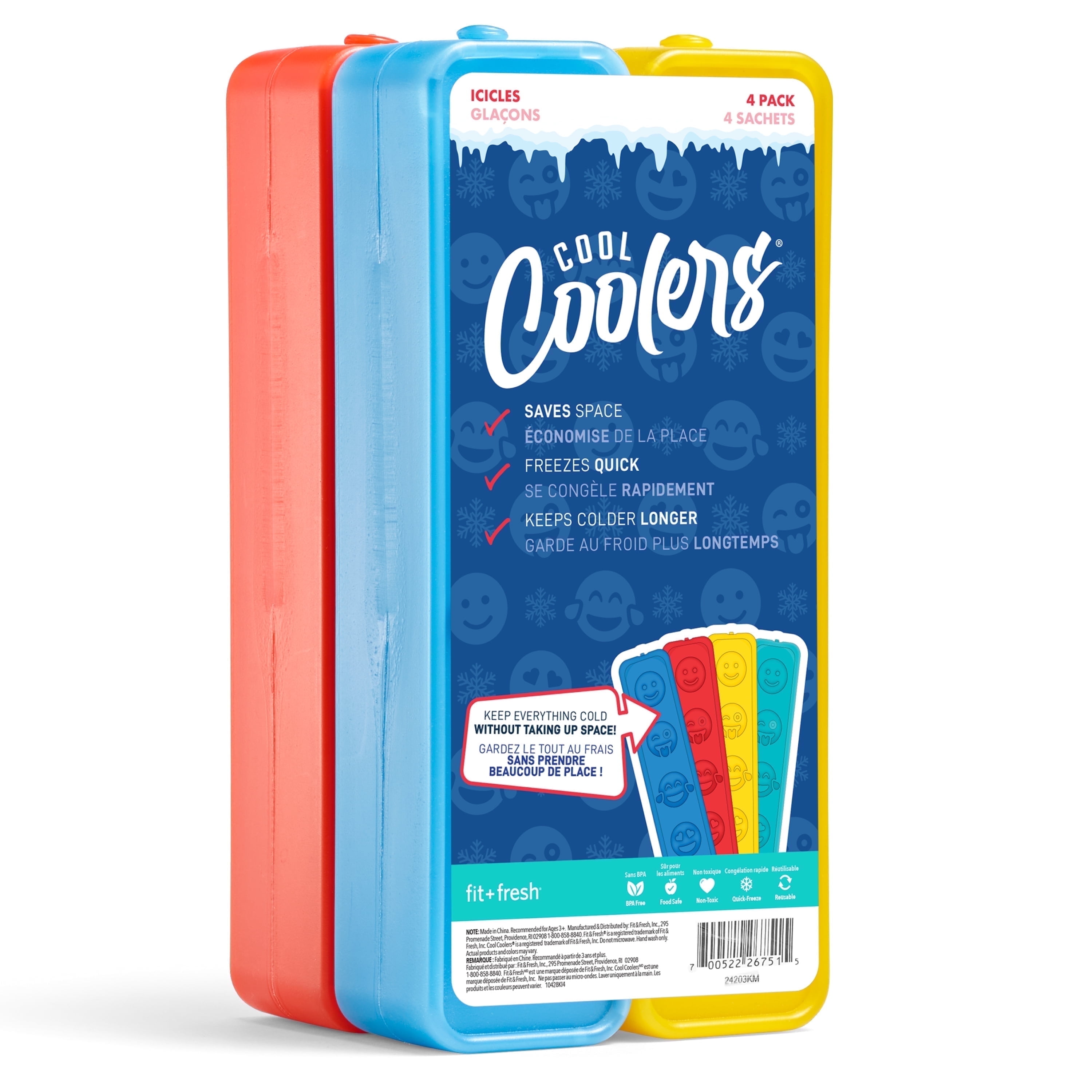 Cool Coolers by Fit + Fresh Kids Ice Sticks for Lunch Bags Reusable ...