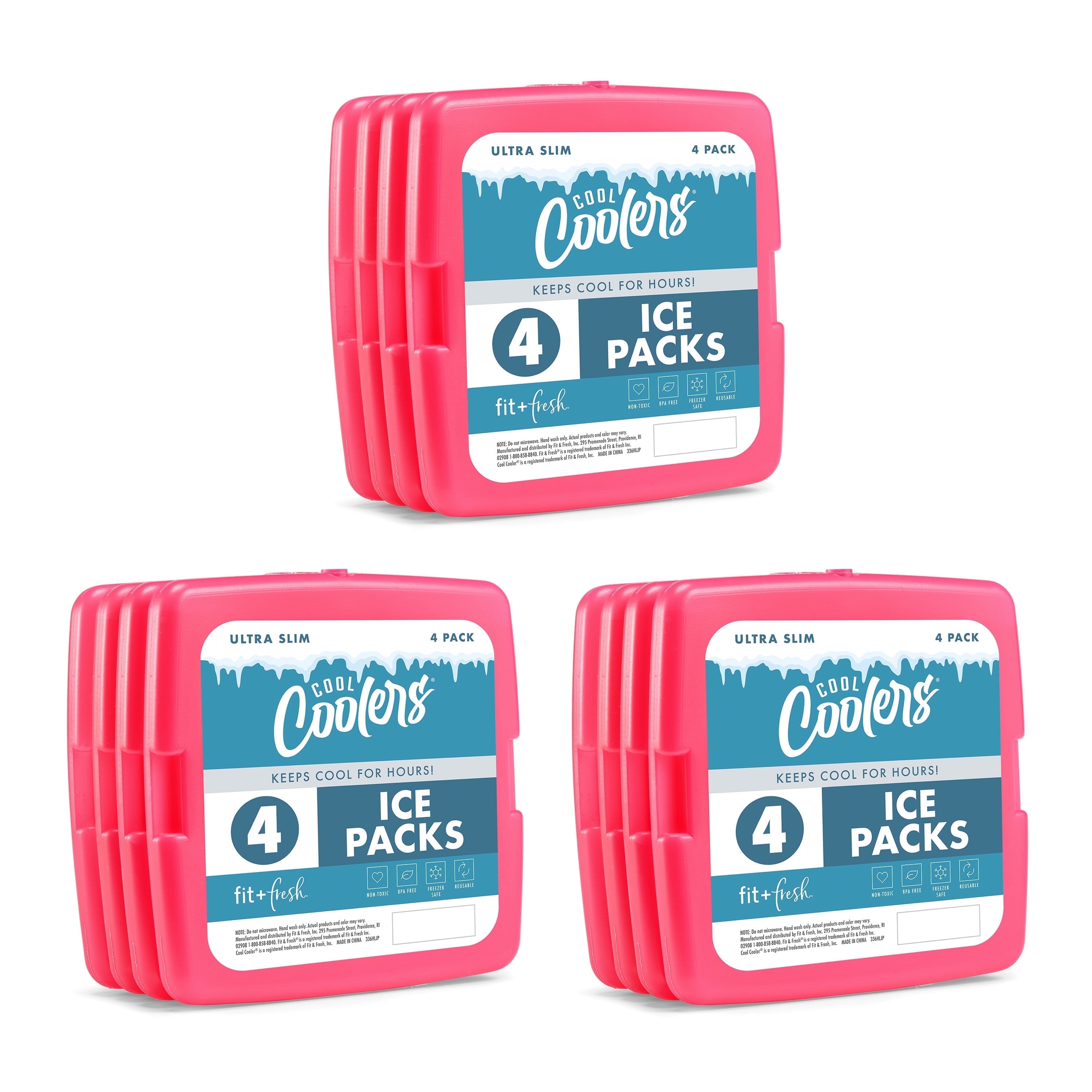 Cool Coolers by Fit + Fresh Slim, Reusable Ice Pack for Lunch Boxes or ...