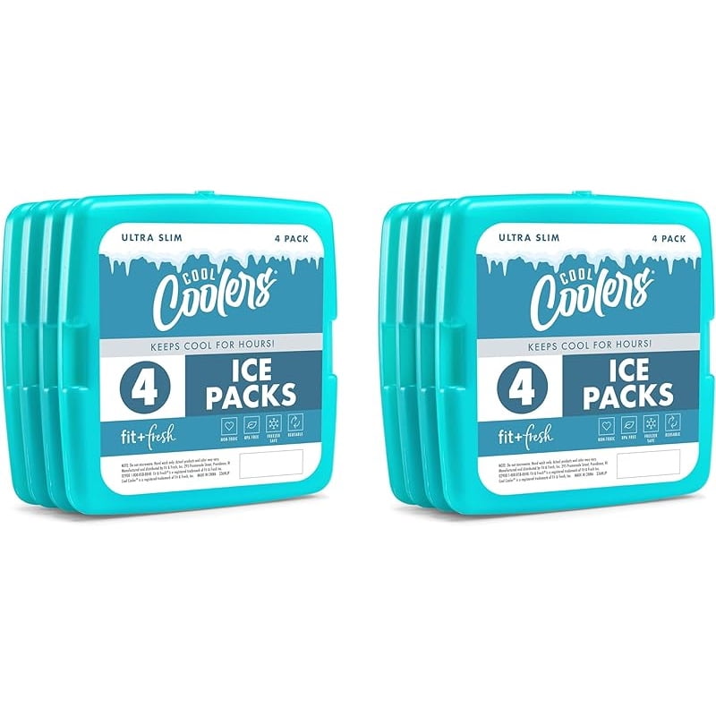 Cool Coolers by Fit + Fresh, Reusable & Long-Lasting Slim Ice Packs ...