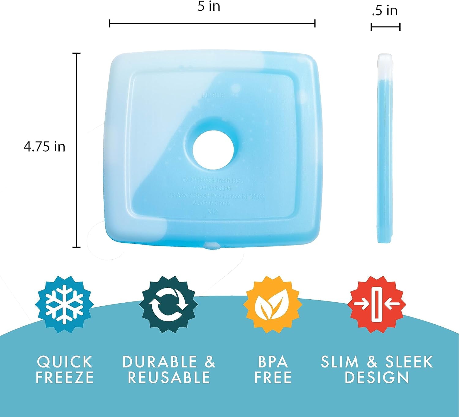 Cool Coolers by Fit + Fresh, Reusable & Long-Lasting Slim Ice Packs ...