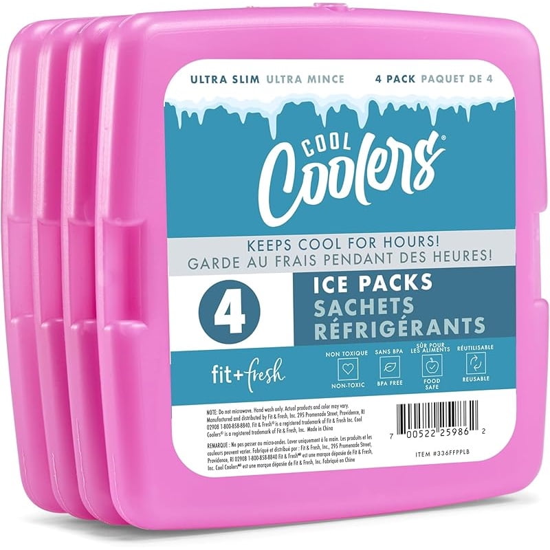 Cool Coolers by Fit + Fresh, Reusable & Long-Lasting Slim Ice Packs ...