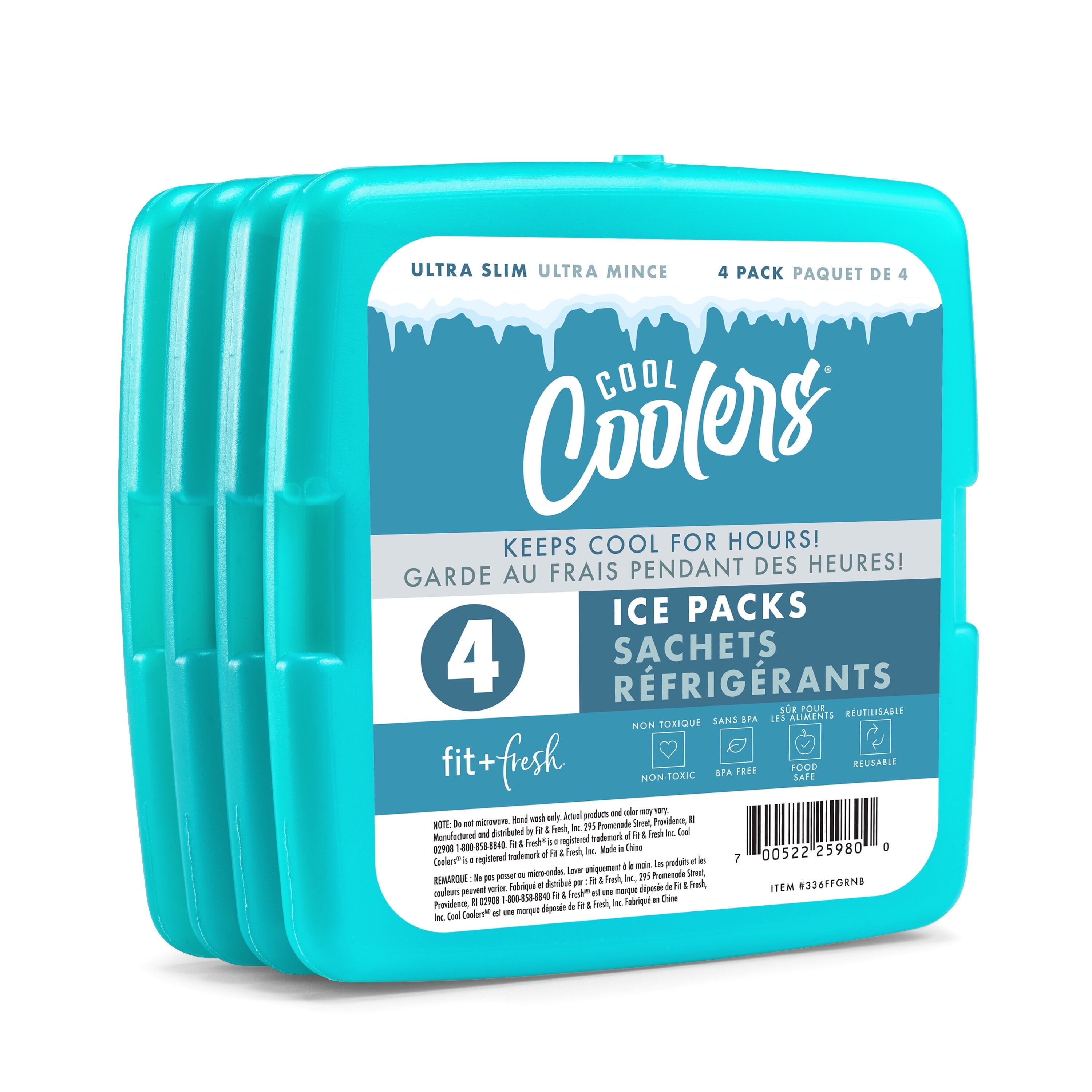 Cool Coolers by Fit + Fresh Slim Reusable Ice Packs for Lunch Boxes or ...