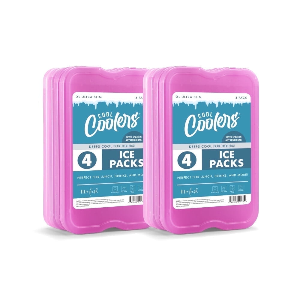 Cool Coolers by Fit & Fresh, Reusable & Long-Lasting XL Slim Ice Packs ...