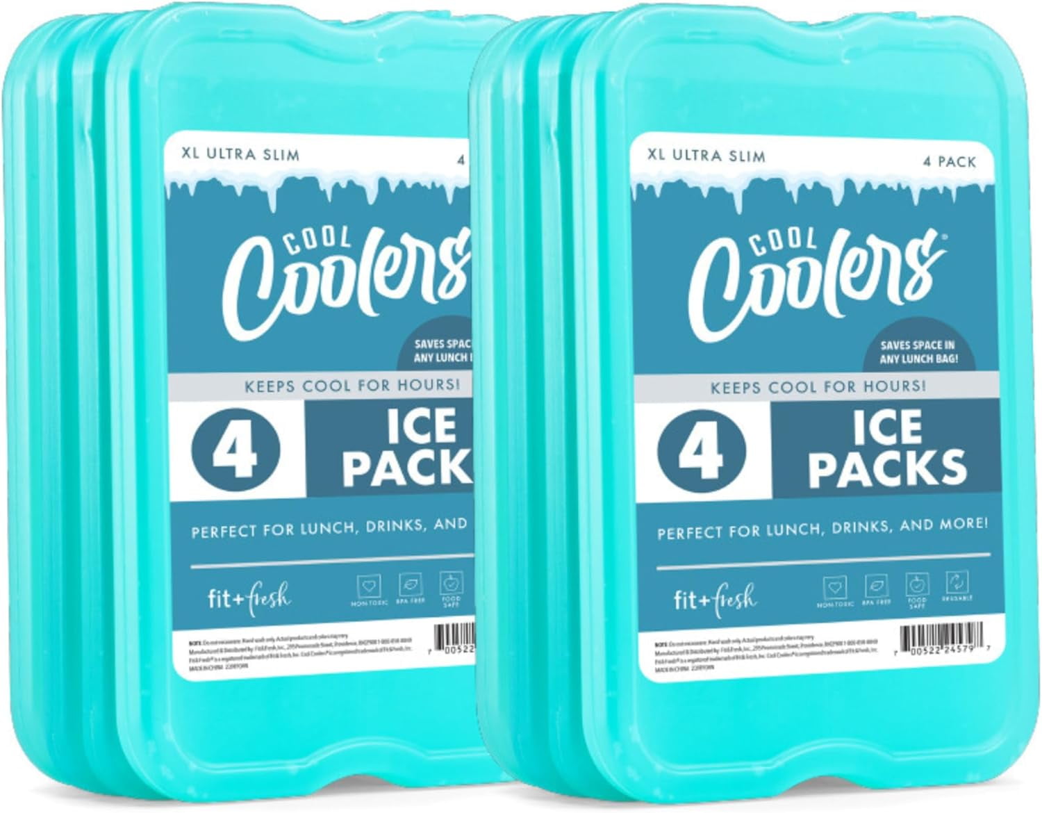 Cool Coolers by Fit + Fresh Slim Compact Reusable XL Ice Pack, Perfect ...