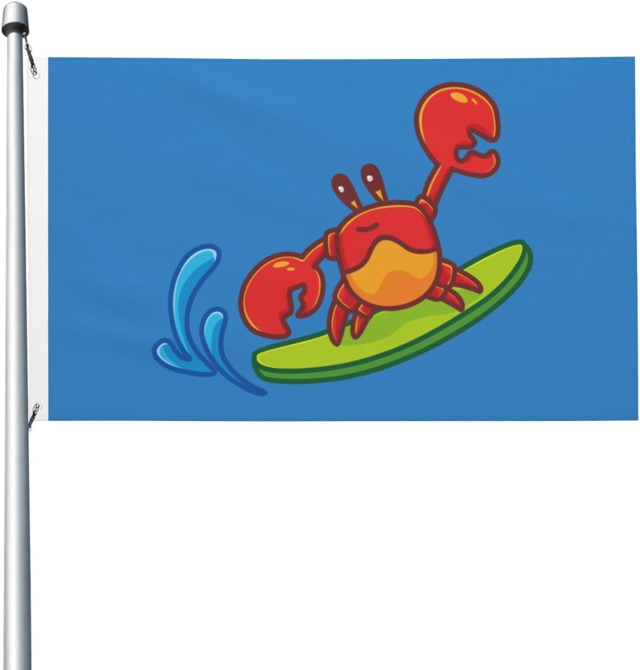 Cool Crab Surfing Flag 3x5 FT Double Sided Outdoor Flags Banners ...