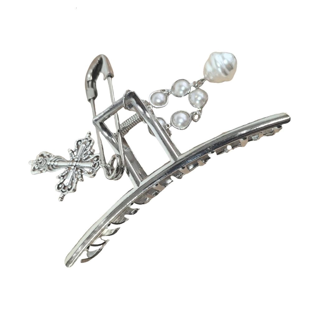 Cool Crossed Pin Decors Hair Claw Strong Ponytail Holder For Updos ...