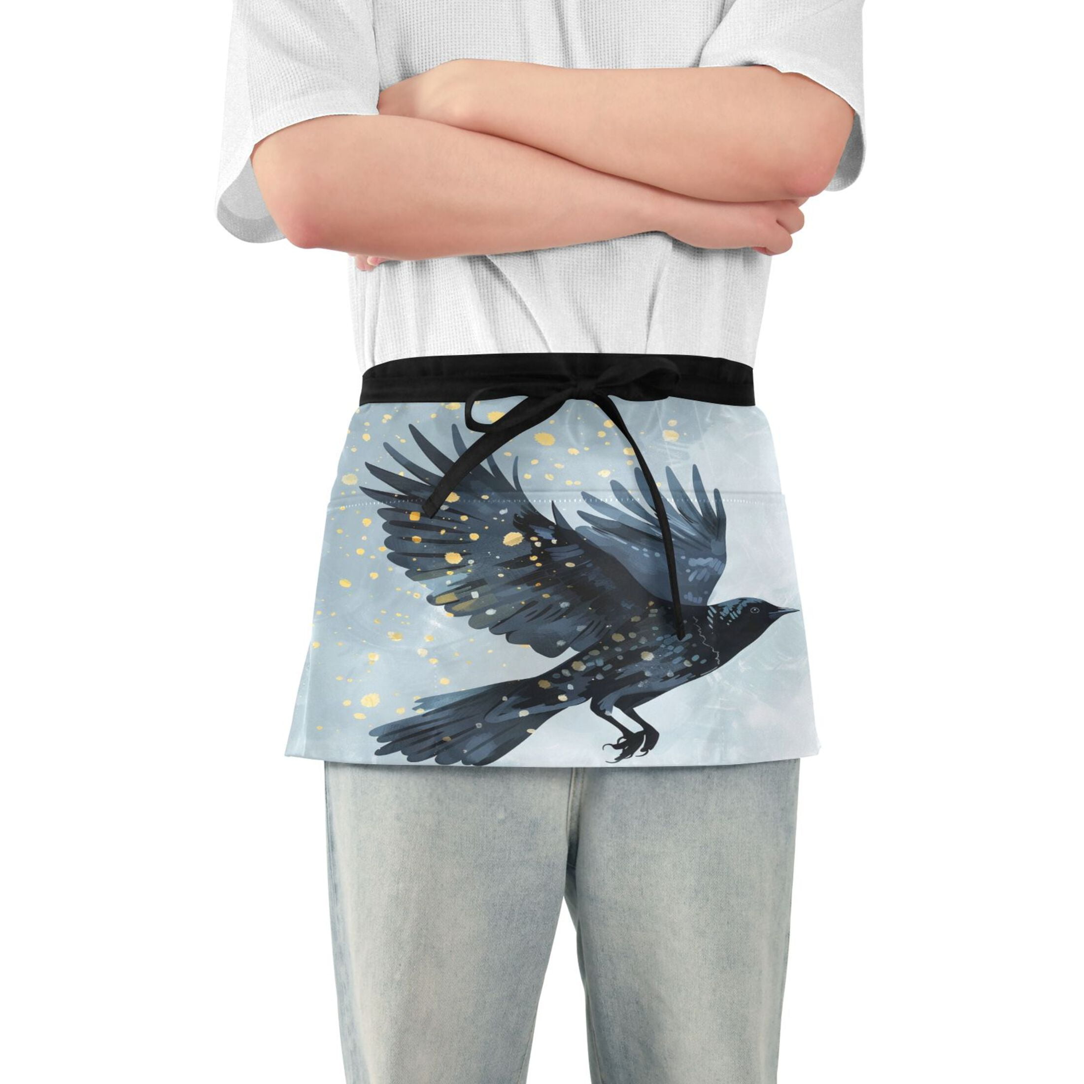 Cool Crow Flying Server Apron with 3 Pockets Waterproof Waitress Waist ...