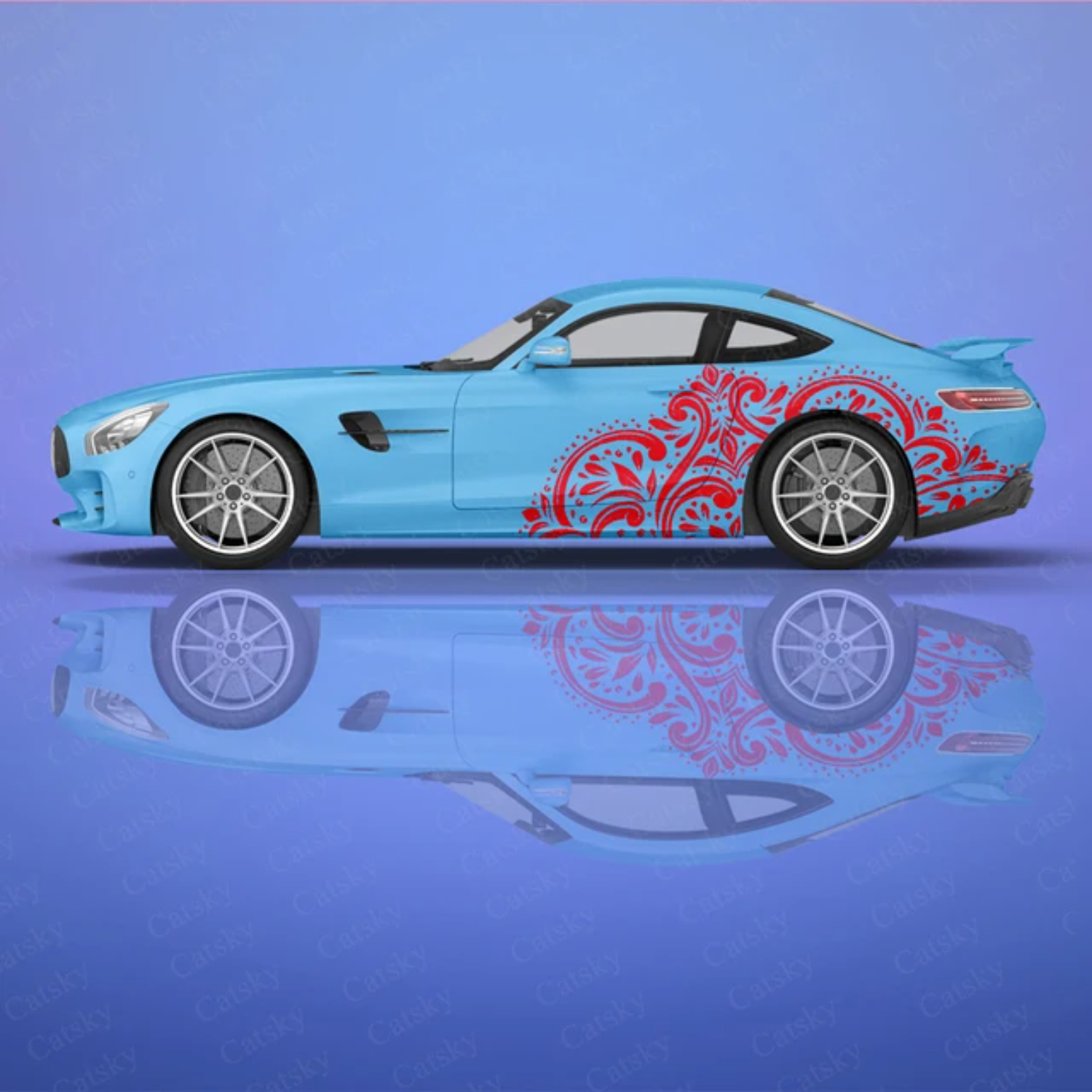 Cool Custom Tatau Wrap Design Pattern Sticker Fit for Vehicle Side Car ...