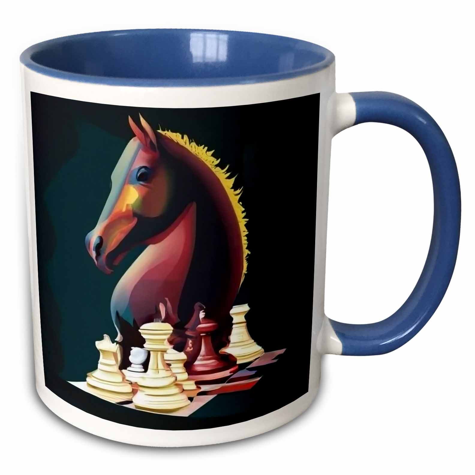 3drose, Cool Cute Funny Horse Playing Chess Game Chess Players Cubism ...