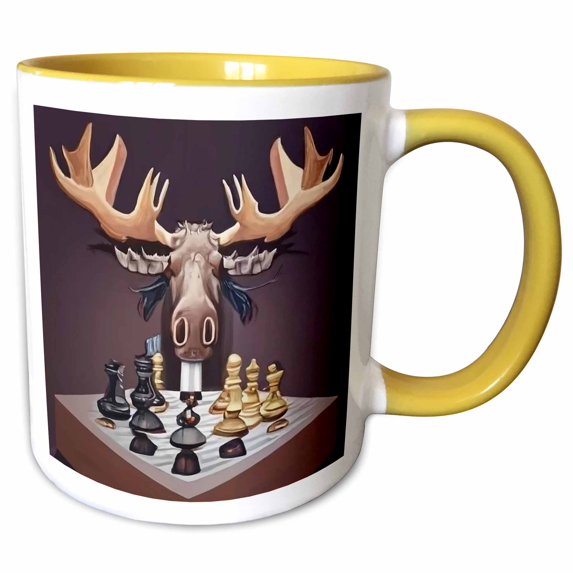 3drose, Cool Cute Funny Moose Playing Chess Game Chess Players Cubism ...